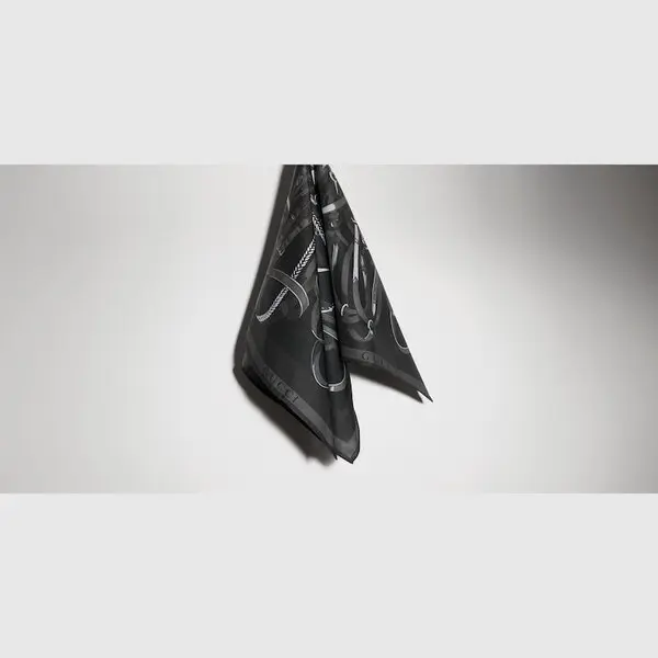 Gucci Printed Cotton Silk Pocket Square