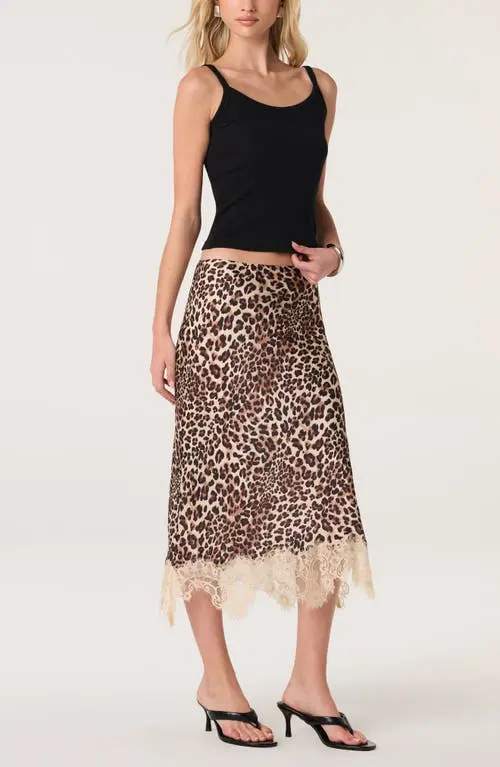 Astr The Label Eilinna Lace Trim Midi Skirt