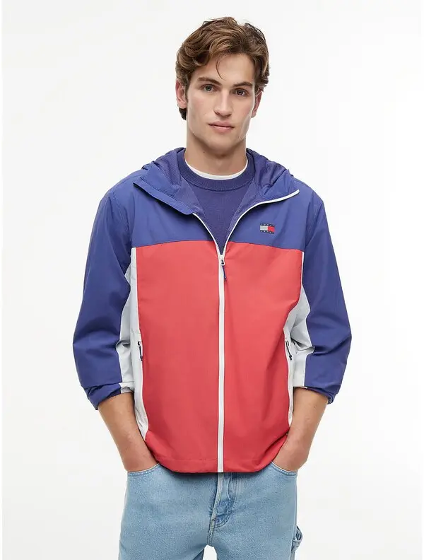 Tommy Hilfiger Packable Chicago Windbreaker Jacket - Anthem Red Multi