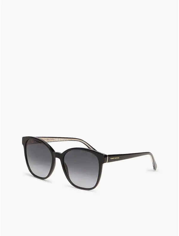 Tommy Hilfiger Square Frame Acetate Sunglasses - Black