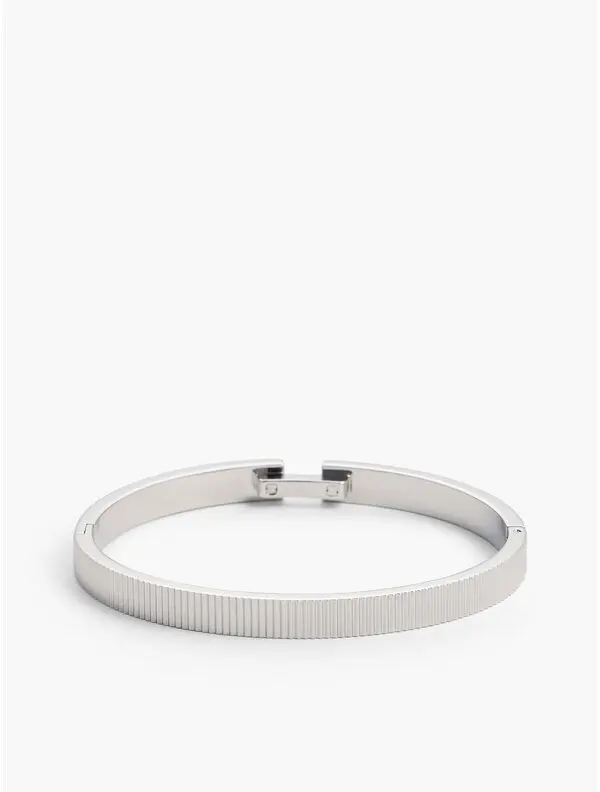 Tommy Hilfiger Signature Stripe Ridged Bangle Bracelet