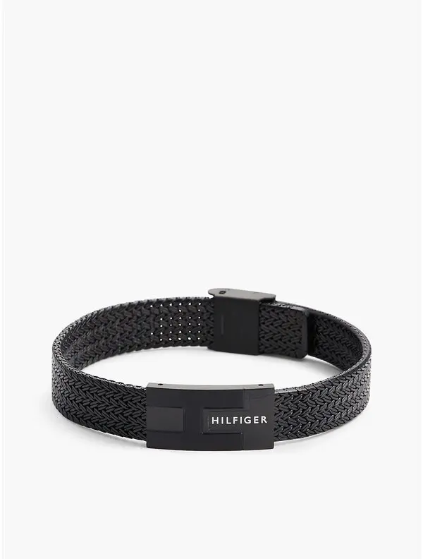 Tommy Hilfiger Nautical Mesh Bracelet With Sliding Clasp - Black
