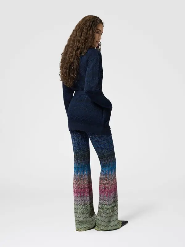 Missoni Zig Zag Viscose And Wool Cardigan With Belt