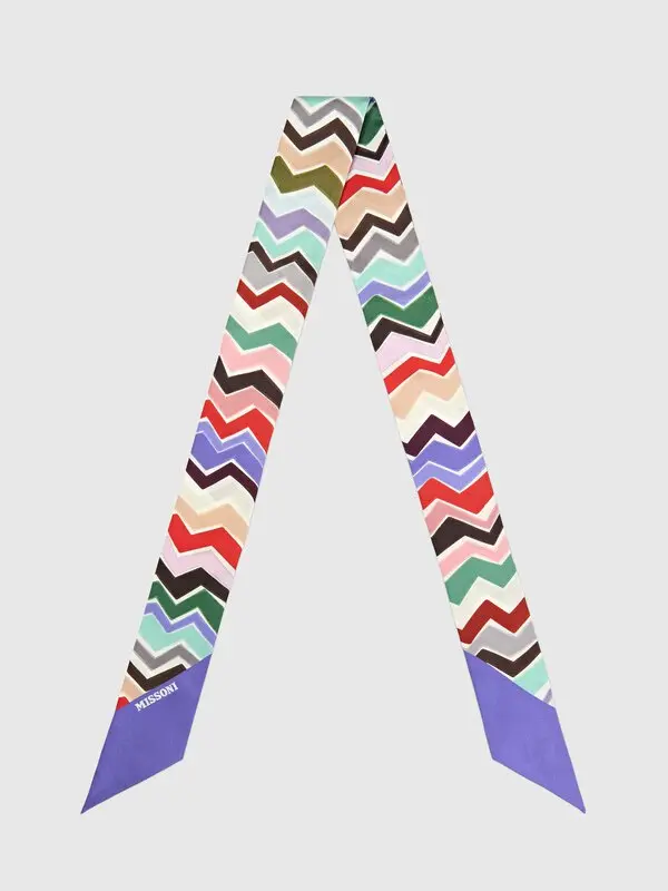 Missoni Silk Scarf With Irregular Zig Zag Pattern - Multicoloured