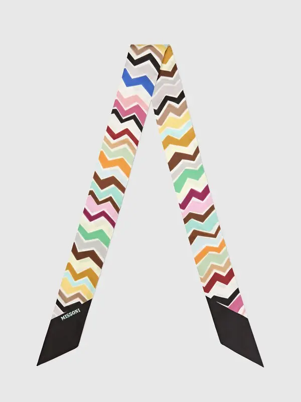 Missoni Silk Scarf With Irregular Zig Zag Pattern - Multicoloured
