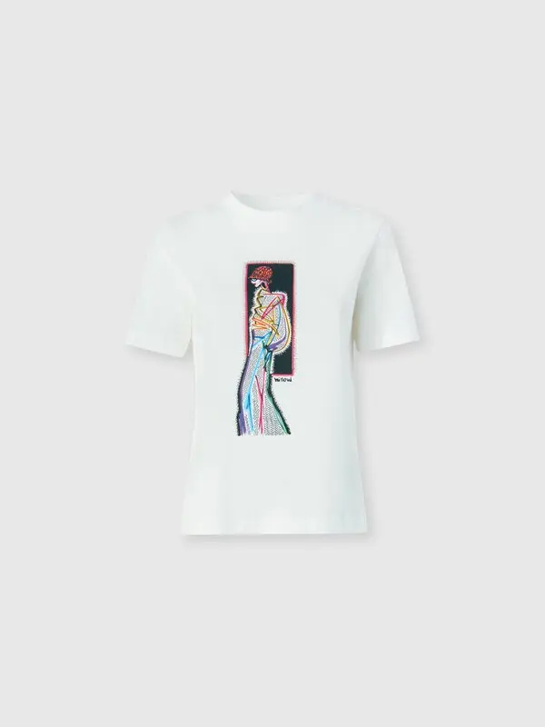 Missoni Printed Cotton Jersey Crewneck T-shirt - White