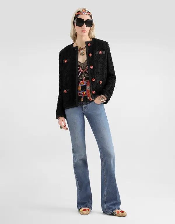 Dolce & Gabbana Multi-colored Flared Denim Trousers
