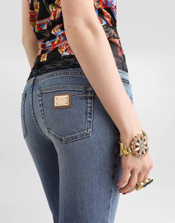 Dolce & Gabbana Multi-colored Flared Denim Trousers