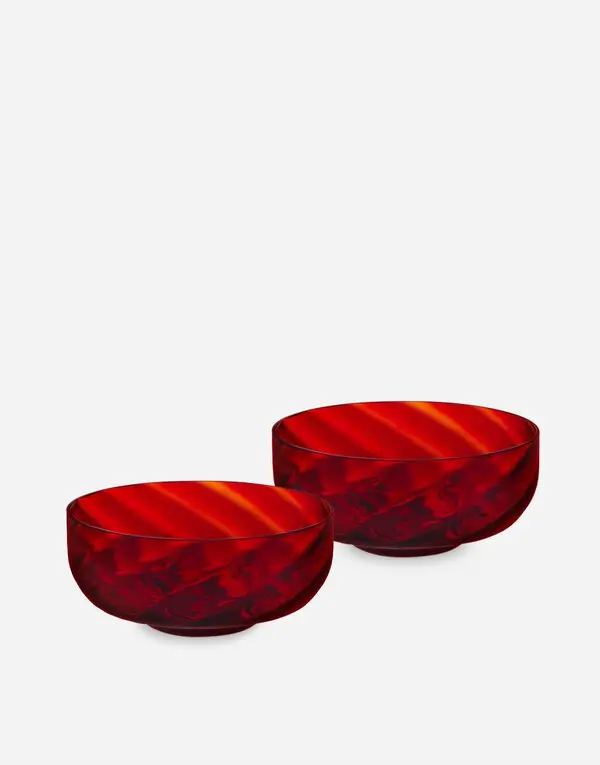 Dolce & Gabbana Set 2 Hand-blown Murano Glass Ice Cream Bowls - Multicolor