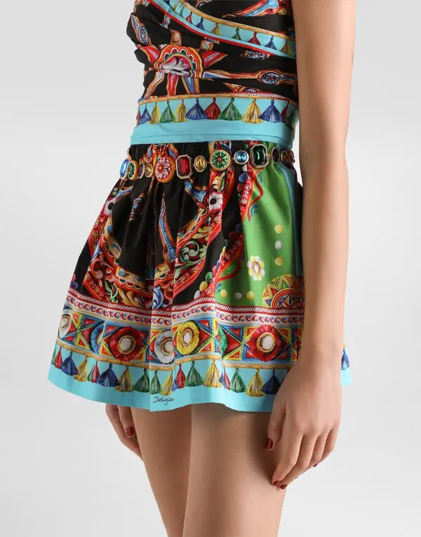 Dolce & Gabbana Carretto-print Poplin Mini Dress - Multicolor