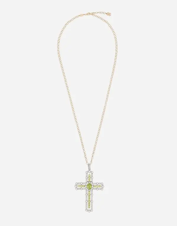 Dolce & Gabbana 18 Kt And White Gold Cross Pendant Necklace