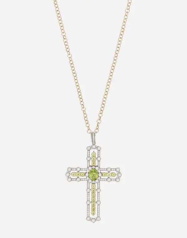 Dolce & Gabbana 18 Kt And White Gold Cross Pendant Necklace