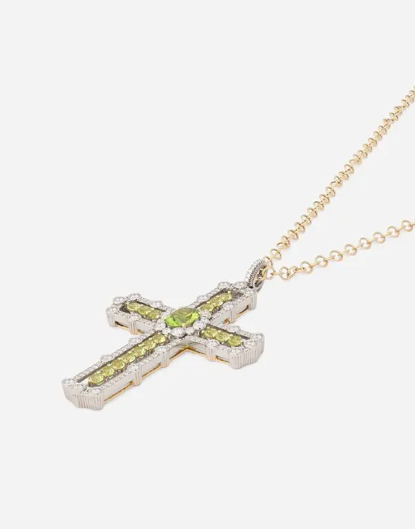 Dolce & Gabbana 18 Kt And White Gold Cross Pendant Necklace