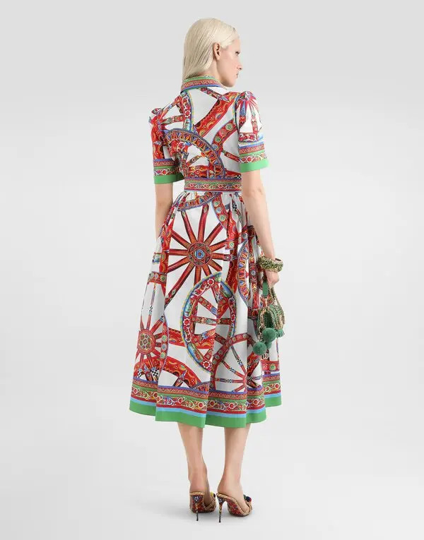 Dolce & Gabbana Carretto-print Poplin Shirt Dress