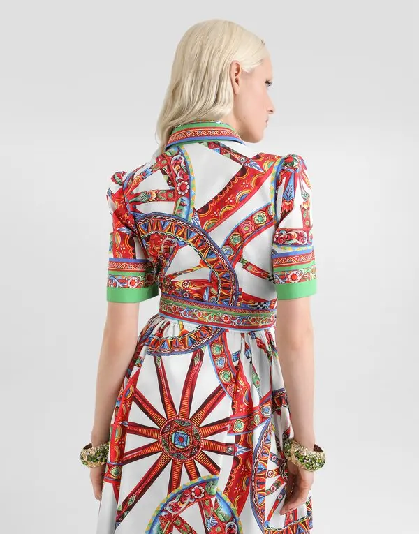 Dolce & Gabbana Carretto-print Poplin Shirt Dress