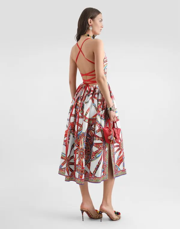 Dolce & Gabbana Carretto-print Poplin Short Dress