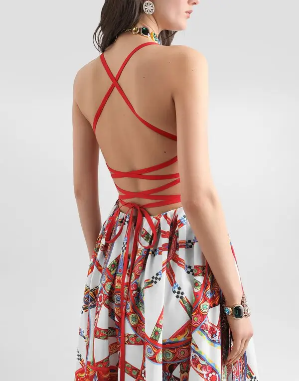 Dolce & Gabbana Carretto-print Poplin Short Dress