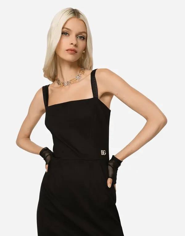 Dolce & Gabbana Milano Rib Dress With Dg Logo