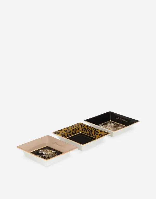 Dolce & Gabbana Set 3 Porcelain Trinket Trays - Multicolor