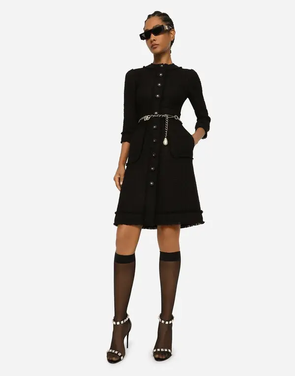 Dolce & Gabbana Raschel Tweed Midi Dress