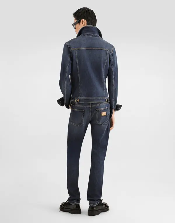 Dolce & Gabbana Denim Jacket With Logo Patch