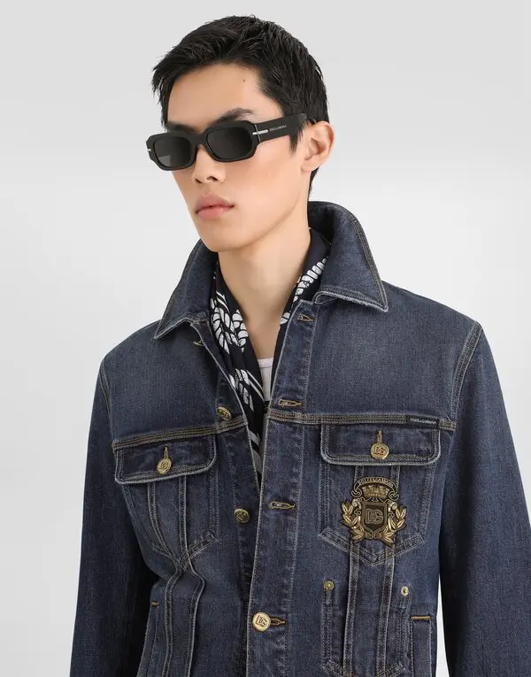 Dolce & Gabbana Denim Jacket With Logo Patch