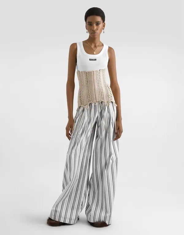 Dolce & Gabbana Ribbed Cropped Tank Top