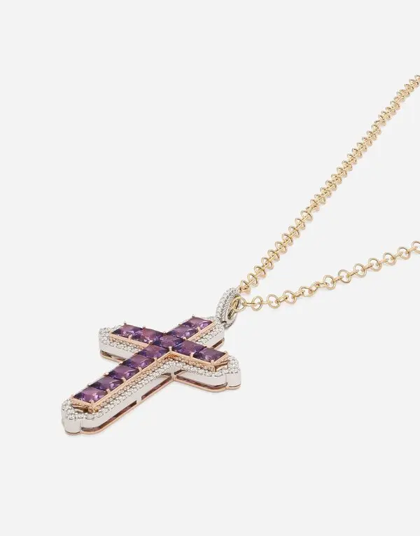 Dolce & Gabbana 18kt Rose And White Gold Pendant Necklace With Amethysts