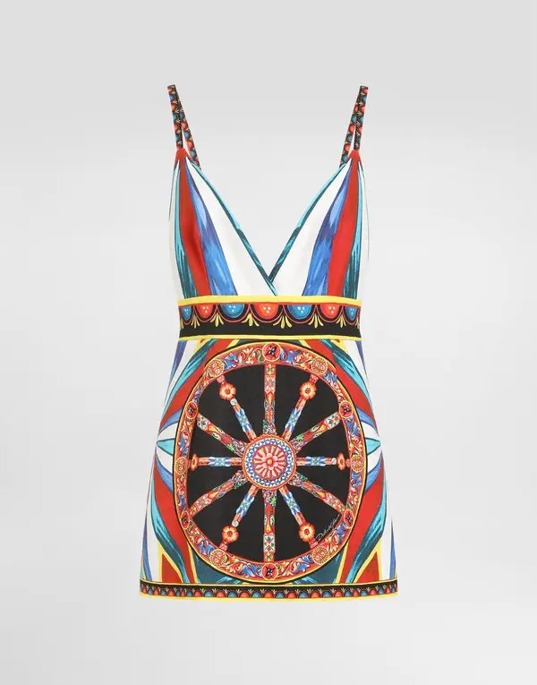 Dolce & Gabbana Carretto-print Fabric Short Dress - Multicolor