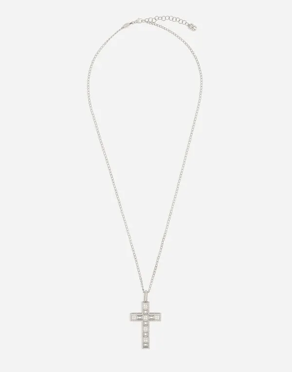 Dolce & Gabbana 18 Kt Gold Diamond Cross Pendant Necklace