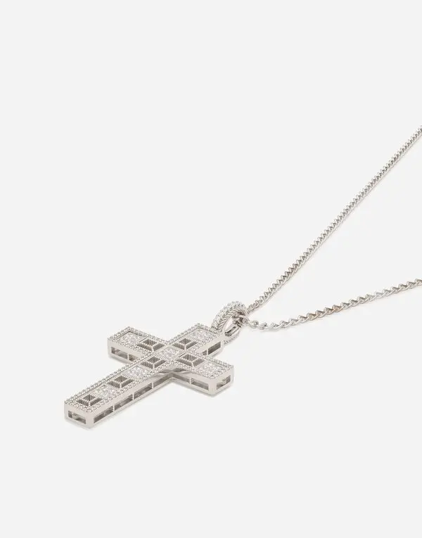 Dolce & Gabbana 18 Kt Gold Diamond Cross Pendant Necklace