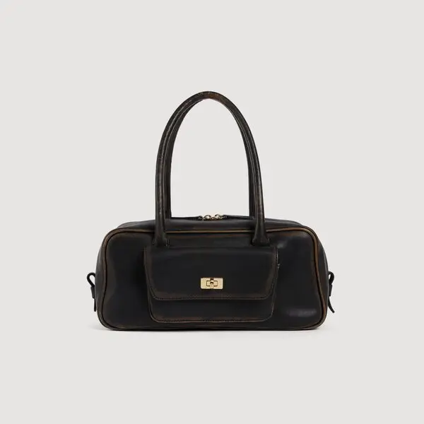 Sandro Ezmehralda Leather Bowling Bag