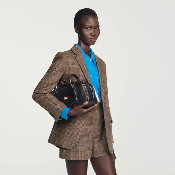Sandro Ezmehralda Leather Bowling Bag