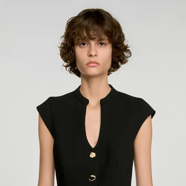 Sandro Buttoned Peplum Top