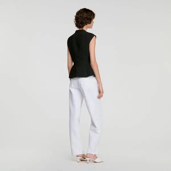 Sandro Buttoned Peplum Top