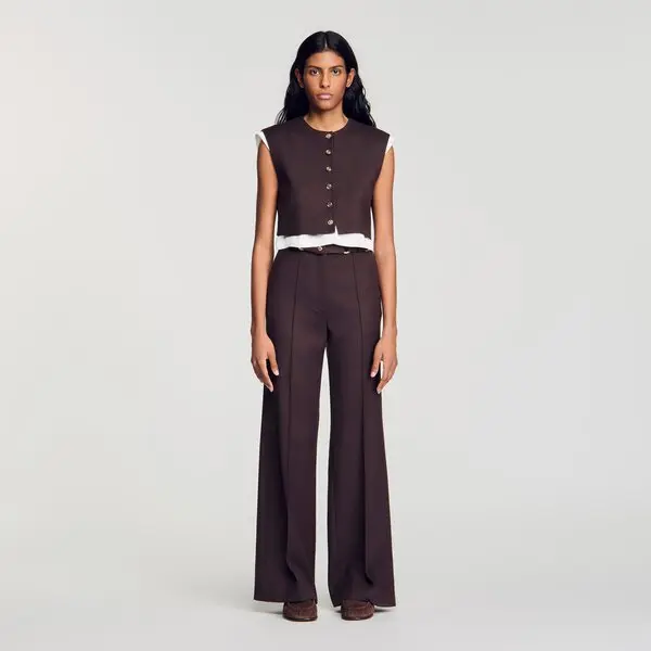 Sandro 2-in-1 Wool Crop Top