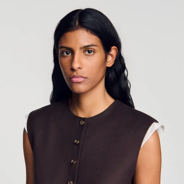 Sandro 2-in-1 Wool Crop Top