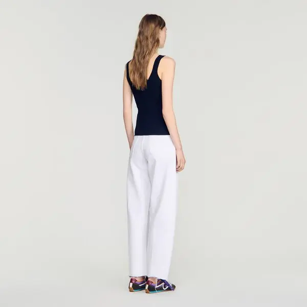 Sandro Contrast Button Vest Top