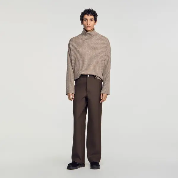 Sandro Straight-leg 5-pocket Trousers - Caramel