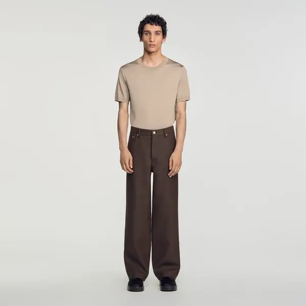 Sandro Straight-leg 5-pocket Trousers - Caramel