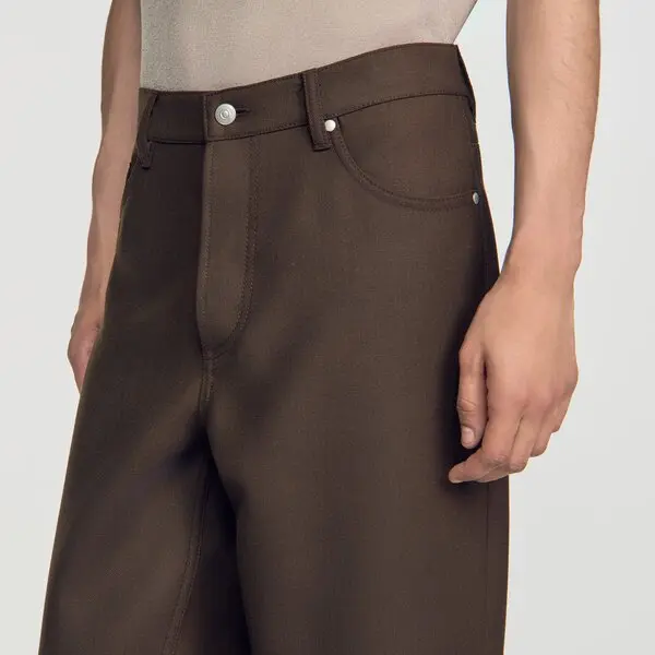 Sandro Straight-leg 5-pocket Trousers - Caramel