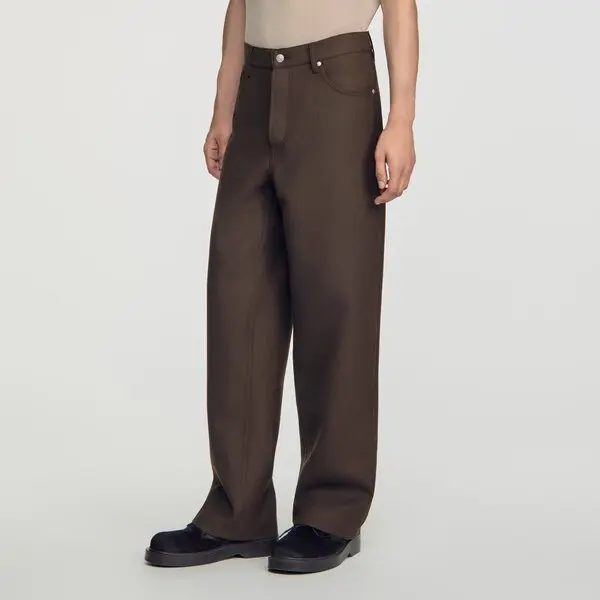 Sandro Straight-leg 5-pocket Trousers - Caramel