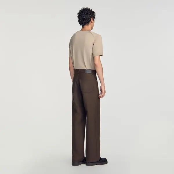 Sandro Straight-leg 5-pocket Trousers - Caramel