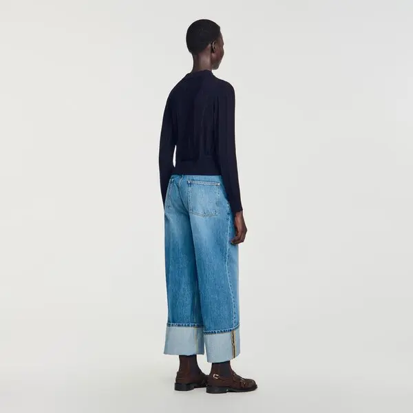 Sandro Pointelle Knit Cardigan