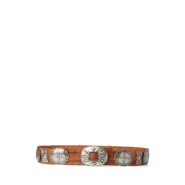 Ralph Lauren Cast Concho Leather Belt - Brown