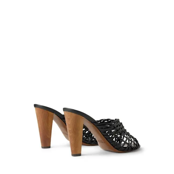 Ralph Lauren Adela 95 Mm Woven Lambskin Mule