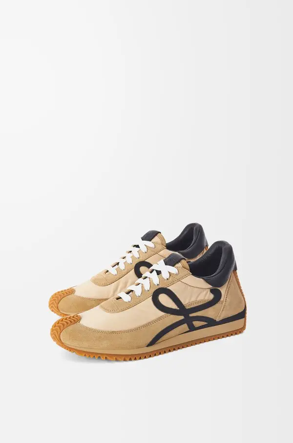Loewe Flow Runner 2.0 In Nylon And Suede - Gold/black