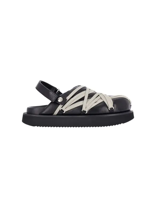 Rick Owens Mules "padded Megalace Platform - Black
