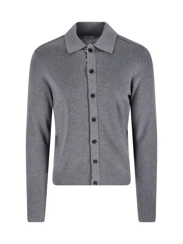 Burberry Check" Cardigan - Gray