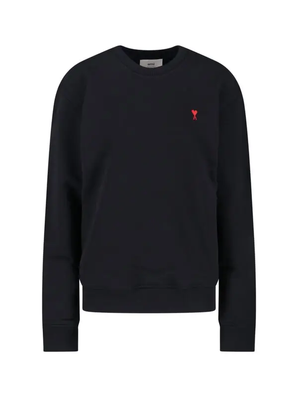 AMI Paris Crewneck Sweatshirt " De Coeur - Black